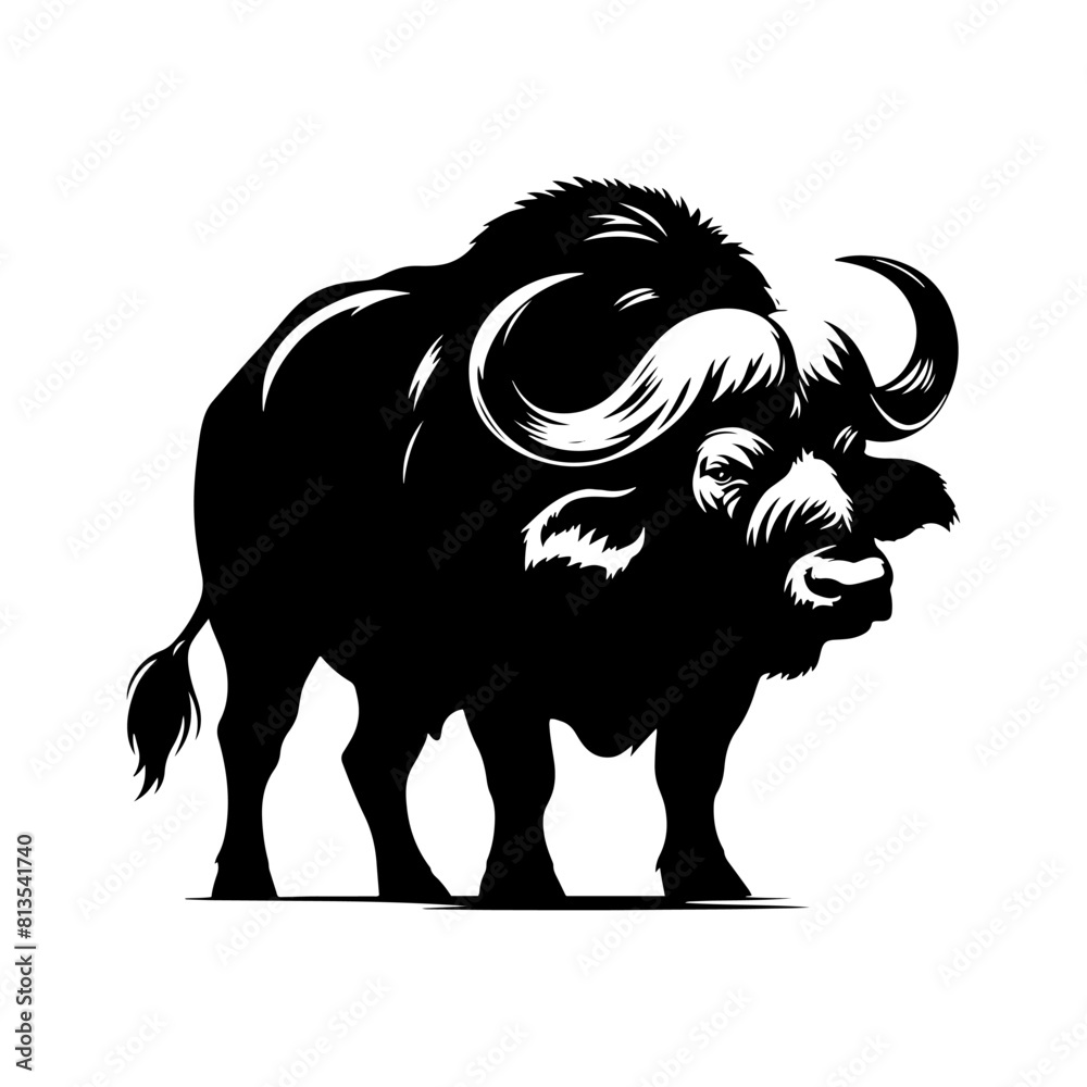 Cape Buffalo Vector Silhouette for Wildlife Designs and Nature ...