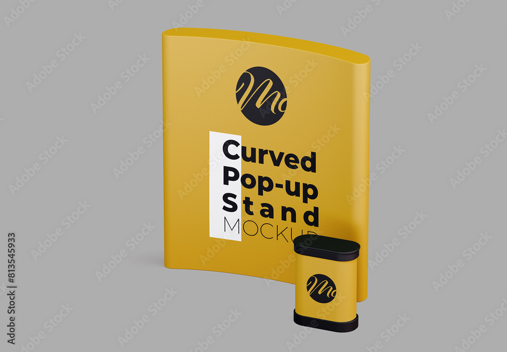 Curved Pop-Up Stand Mockup Stock Template | Adobe Stock