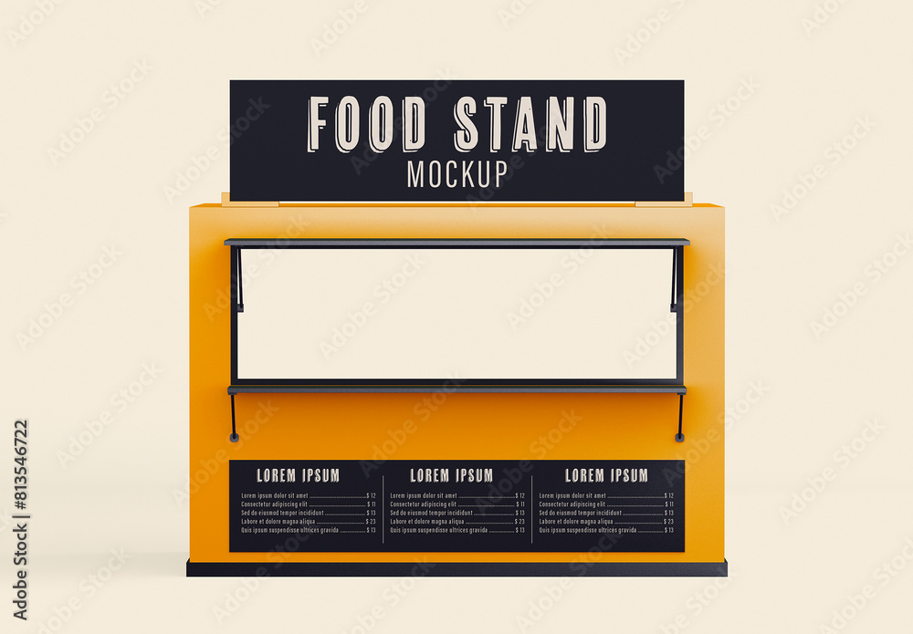 Front View Food Stand Mockup Stock Template | Adobe Stock