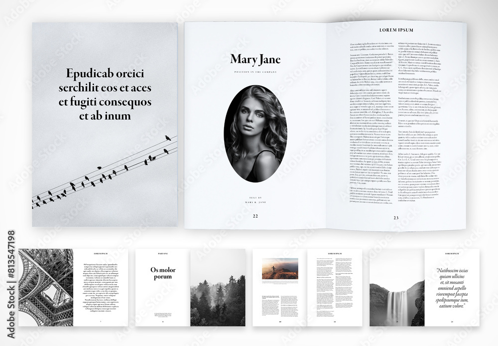 Minimalist Aesthetic Magazine Stock Template | Adobe Stock