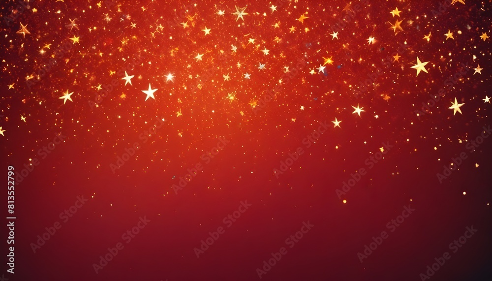 Anniversary Backdrop in red with stars and shiny particles. Abstract ...