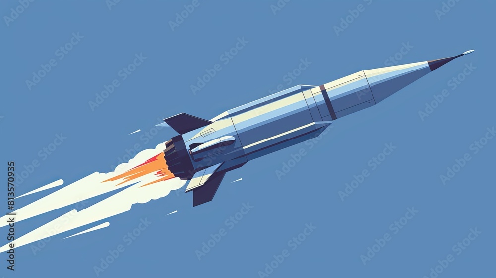 Accurate guided missile flat design front view precision engagement ...