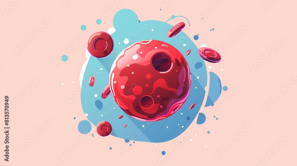 Accurate human blood cell flat design front view medical illustration ...