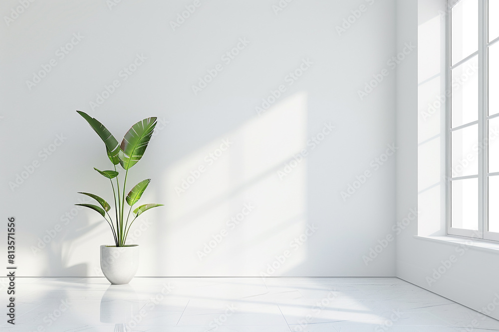 Ultra-clean minimalist living room with straight lines, a basic color ...