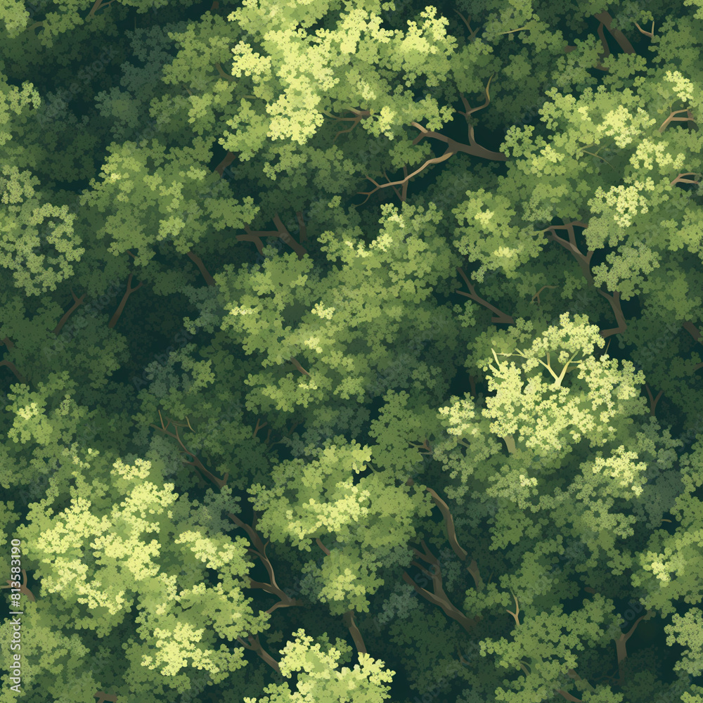 2D seamless texture of trees Stock Illustration | Adobe Stock
