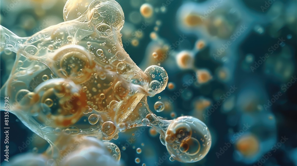 Organic microscopic bubble form, micro universal bubbles amoeba, single ...