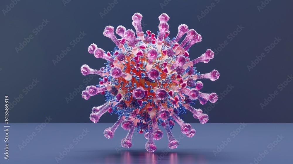 Detailed virus structure flat design front view pathogen anatomy theme ...