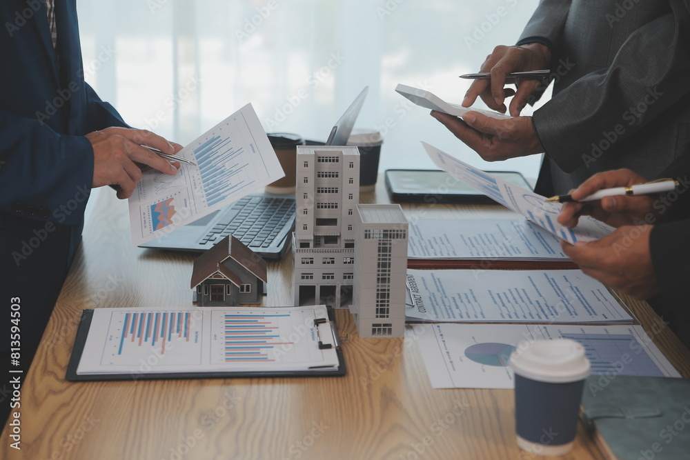 balancing the property sector The real estate agent is explaining the ...