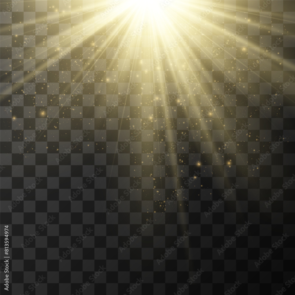 The sparkles sparkle with a special lighting effect. Sparkling magical ...