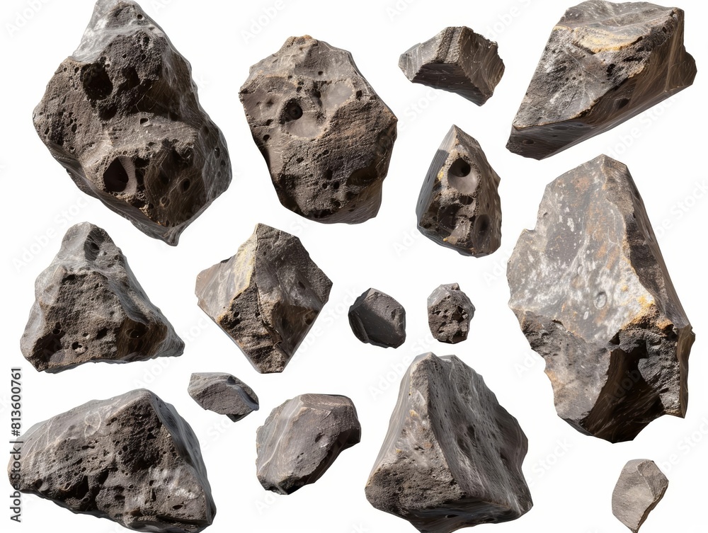Asteroids 3d Models Of Asteroids In The Asteroid Belt Showing Their Rocky Textures And