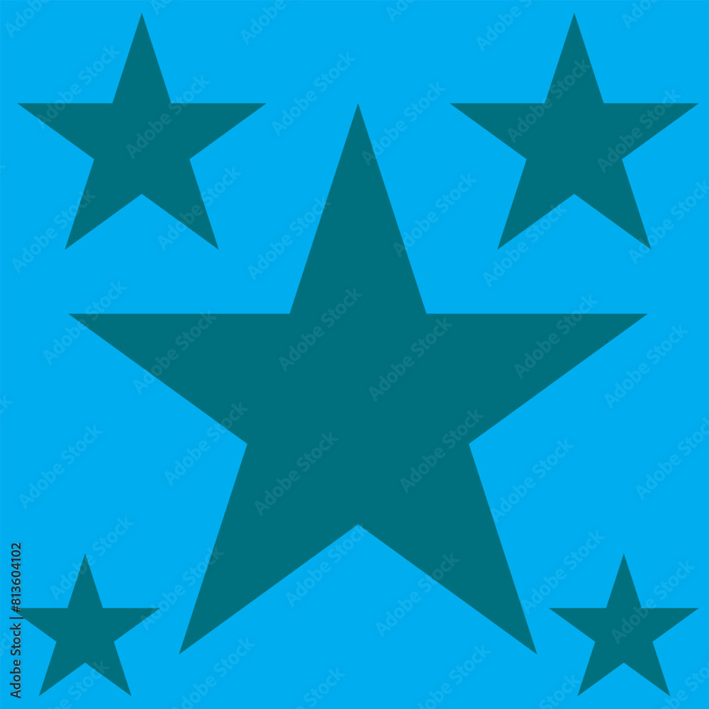 Five stars customer product rating review flat icon for apps and ...