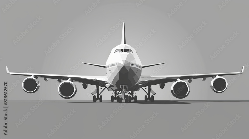 Geometric aircraft flat design front view modern design theme cartoon ...