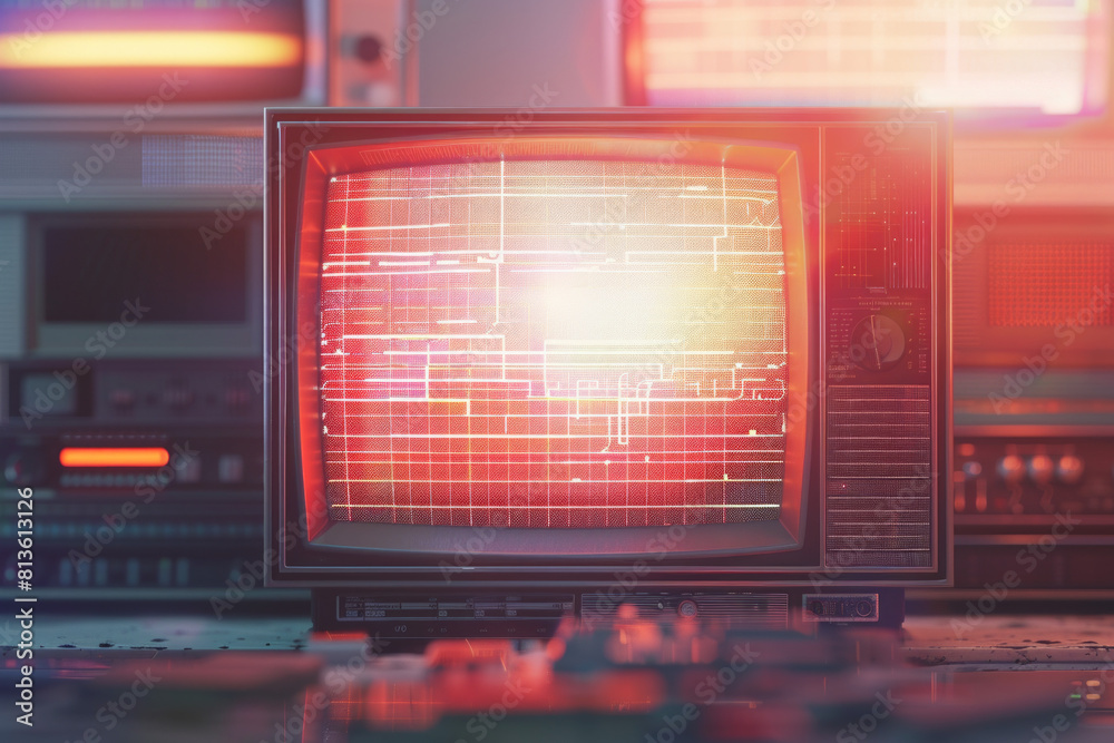 Texture resembling a retro TV screen, featuring scanlines and ...