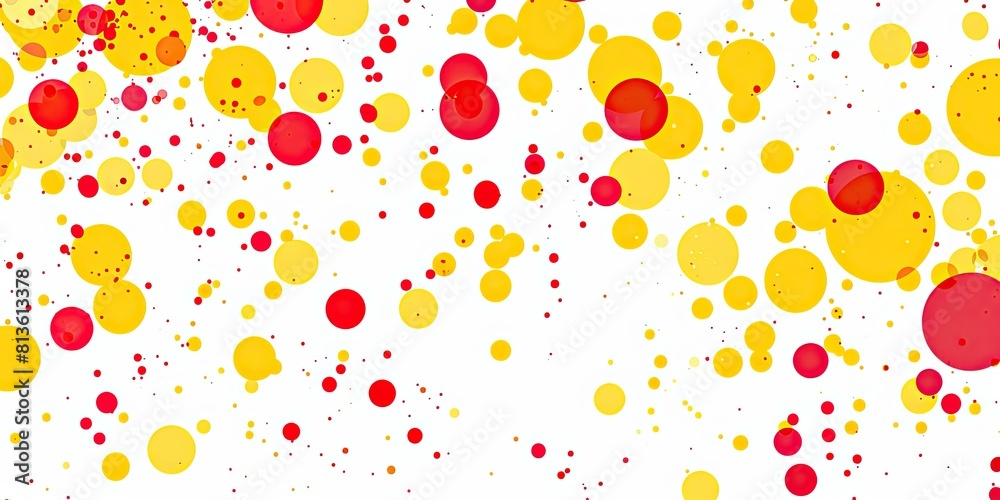 vector graphic of yellow and red dots on white background, simple ...