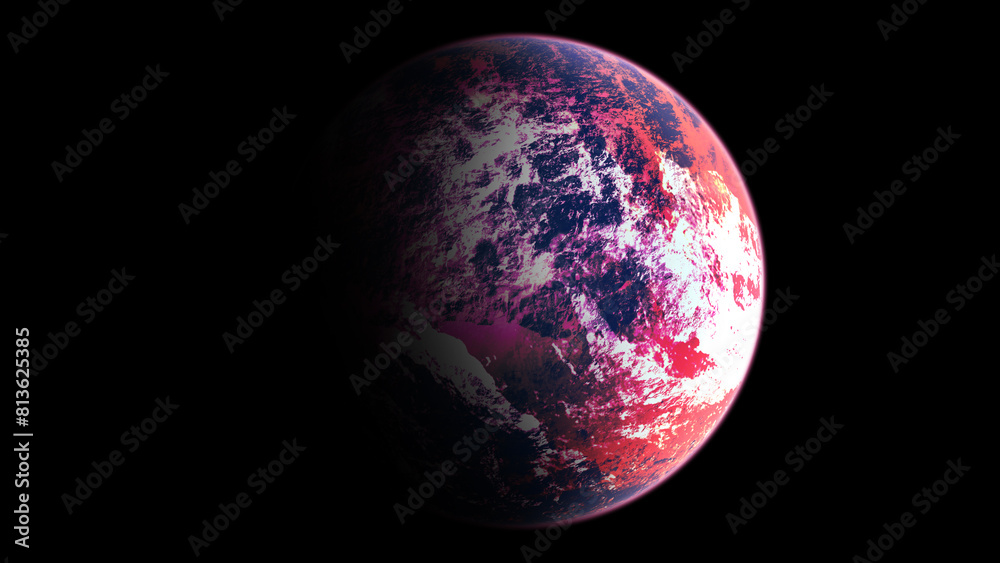 Magma exoplanets, fire rocky planets design, fantasy, mysterious alien ...