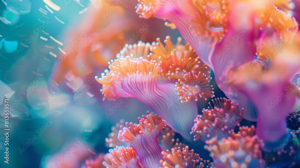 Underwater macro photography of a coral reef teeming with marine life ...
