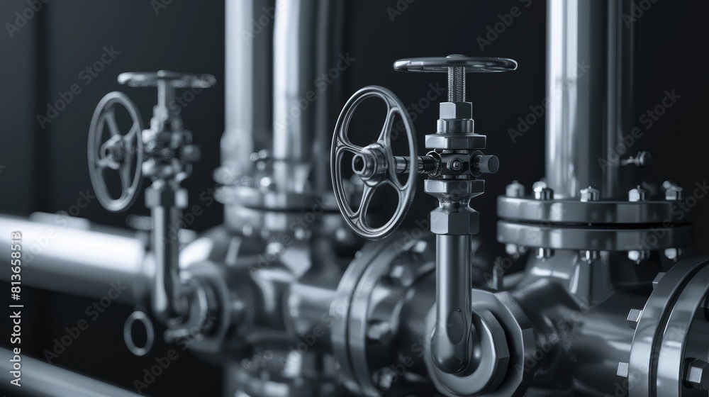 ภาพประกอบสต็อก Water valves flat design front view liquid management ...