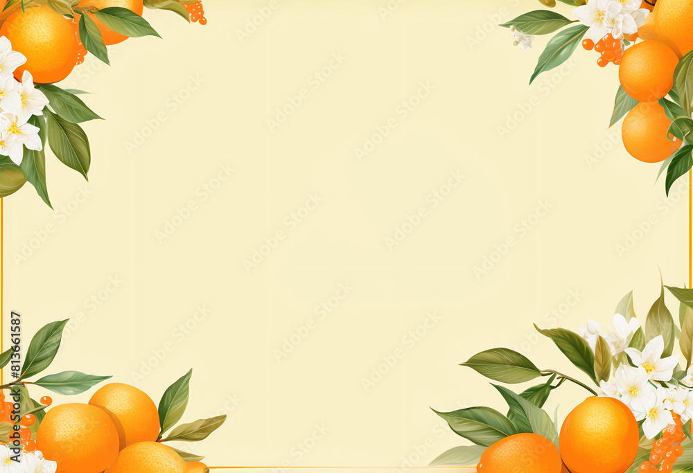 The background of the orange themed poster is light yellow, with ...