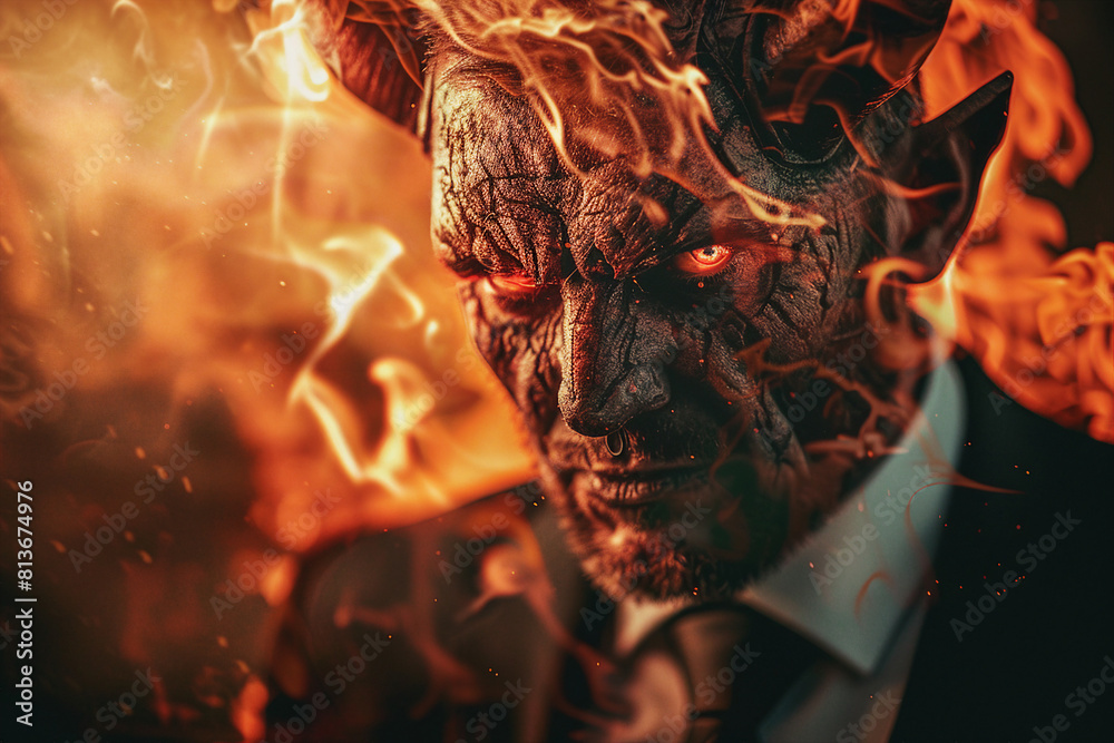 Generated with AI image of terrifying devil in the night demon horror ...