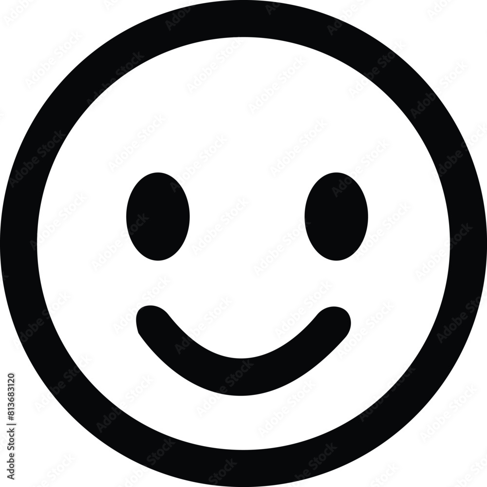 Smiley Face, Happy positive emoji icon. positive facial expression ...