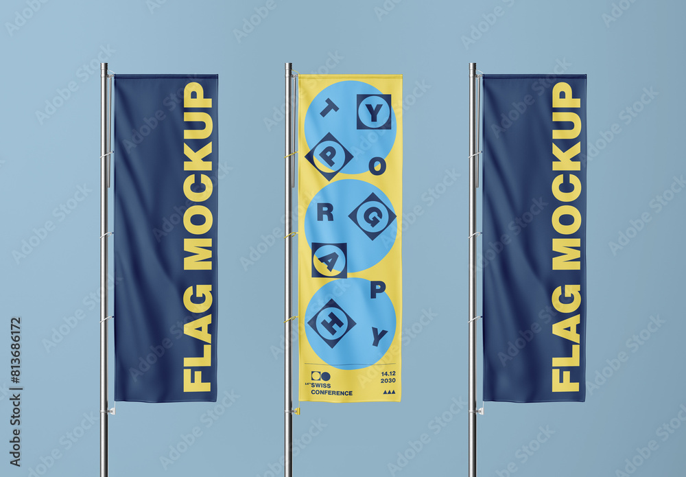 Vertical Flag Mockup Stock Template | Adobe Stock