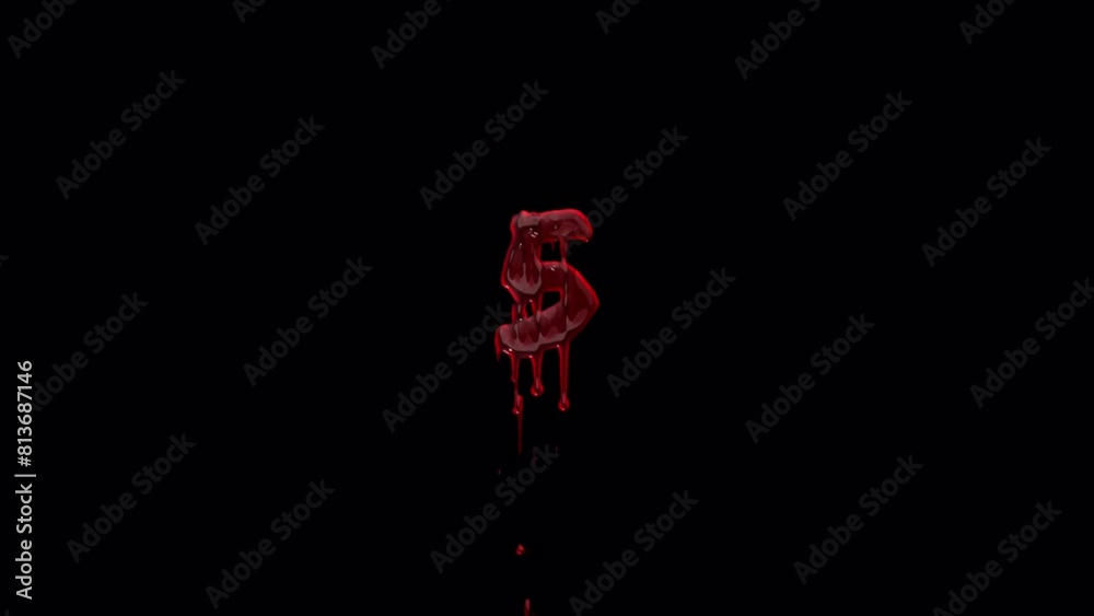 10 seconds countdown timer animation with dripping blood on alpha ...