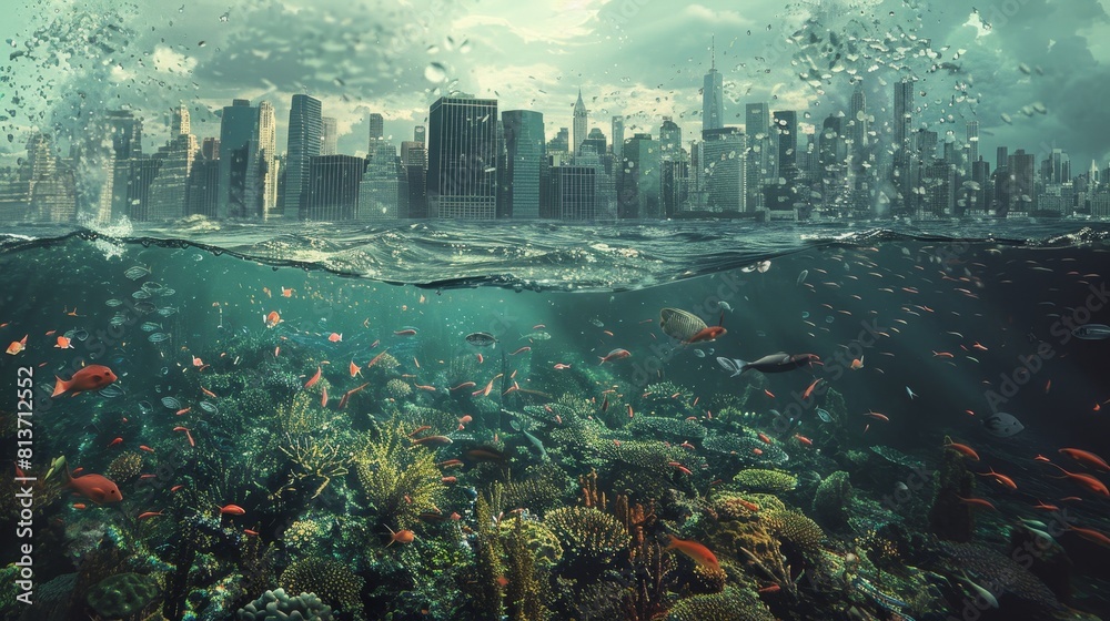 A haunting depiction of a polluted world with dying coral reefs and ...