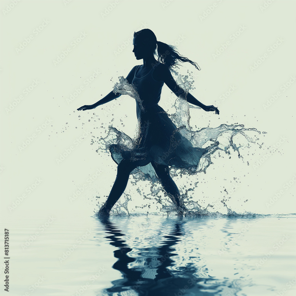 sylwetka, baba, plik wektorowy, taniec, ilustracja, taniec, czarna ...