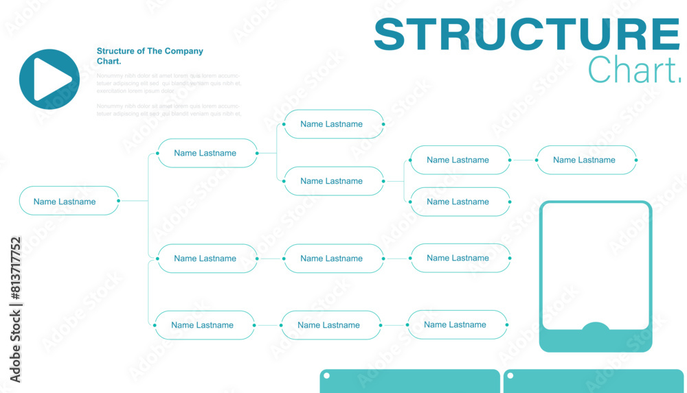 Vecteur Stock Company Business hierarchy organogram chart infographics ...