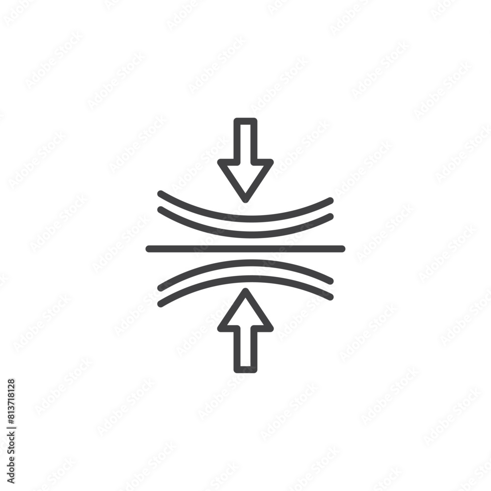 Compress icon set. Pressure vector symbol. Suspension and shrink sign ...
