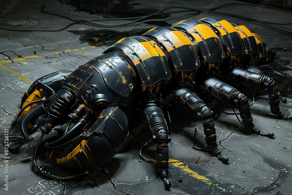 Alien robot beetle bug creature drone with multiple legs for exploring ...