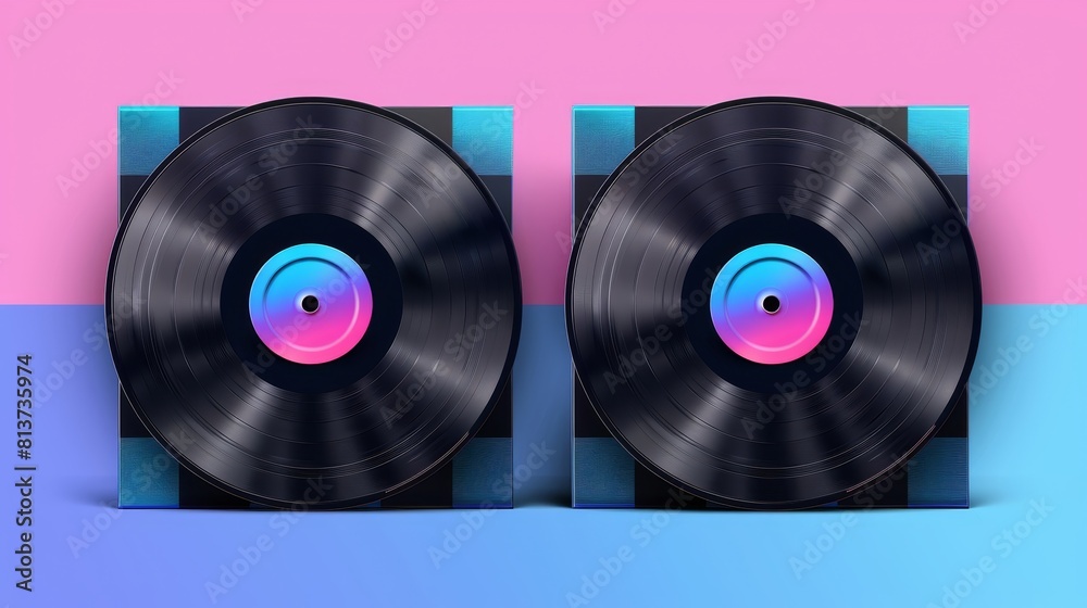 Music disc advertising bag mockup with fold and wrinkle square clear ...