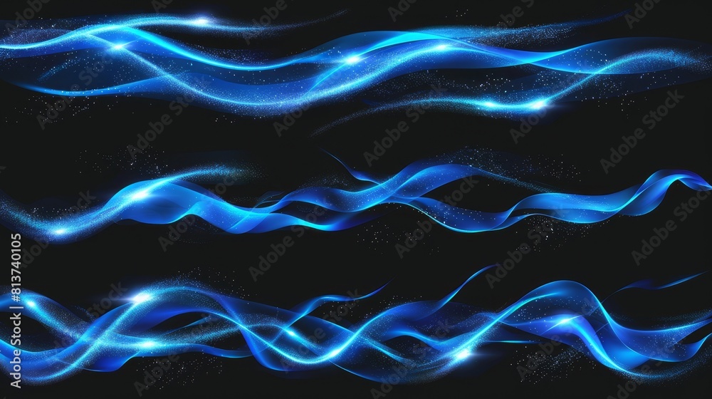 Flowing air effects isolated on transparent background. Modern ...