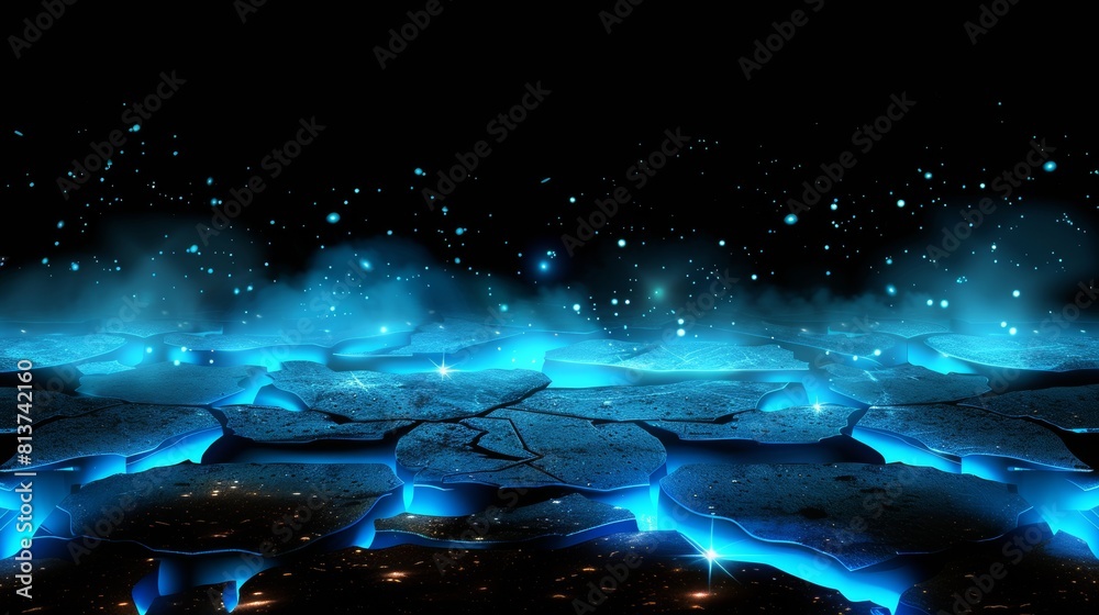 Ground surface with abstract light cracks. Modern realistic ...