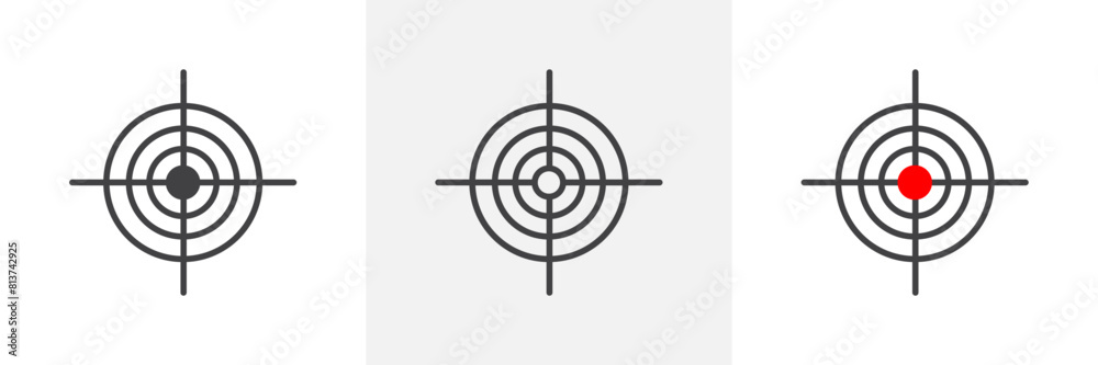 Target icon set. Icons for business goals and missions. Ambition and ...