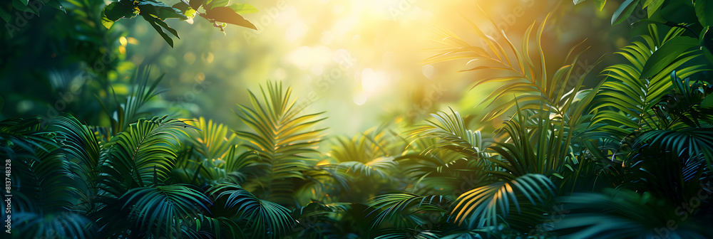 Vibrant Rainforest Canopy Teeming with Life: A Photo realistic ...