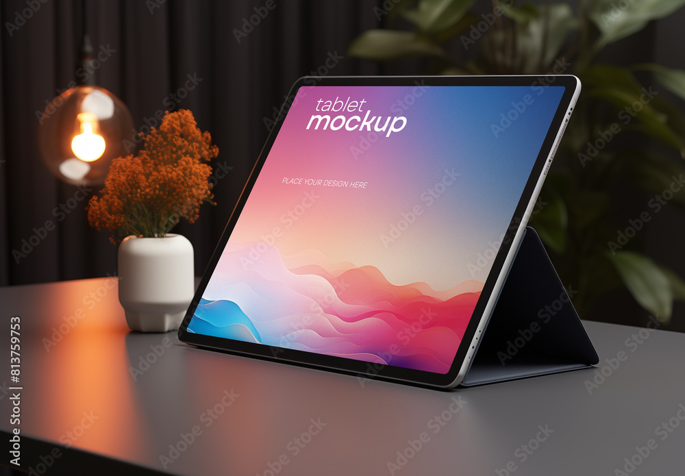 Tablet Mockup Generated with AI Stock Template | Adobe Stock