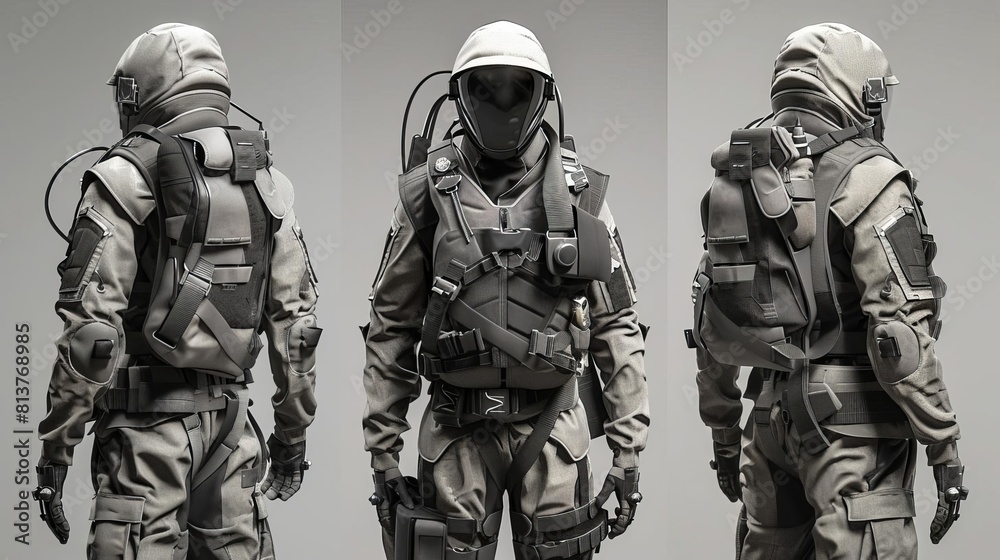 Represent a military suit designed with nanofibers that provide extreme ...