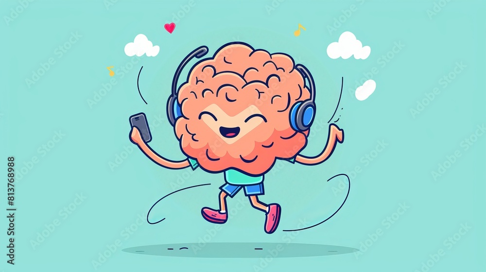 This poster illustrates how to train the brain with a cute character of ...