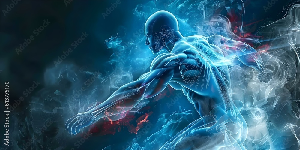 Futuristic bodybuilder radiates energy after Xray reveals human ...