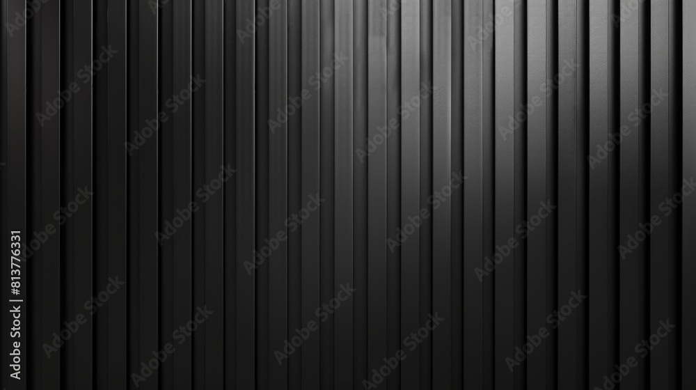 Black corrugated metal texture. Wall wooden vertical panels. Dark steel ...