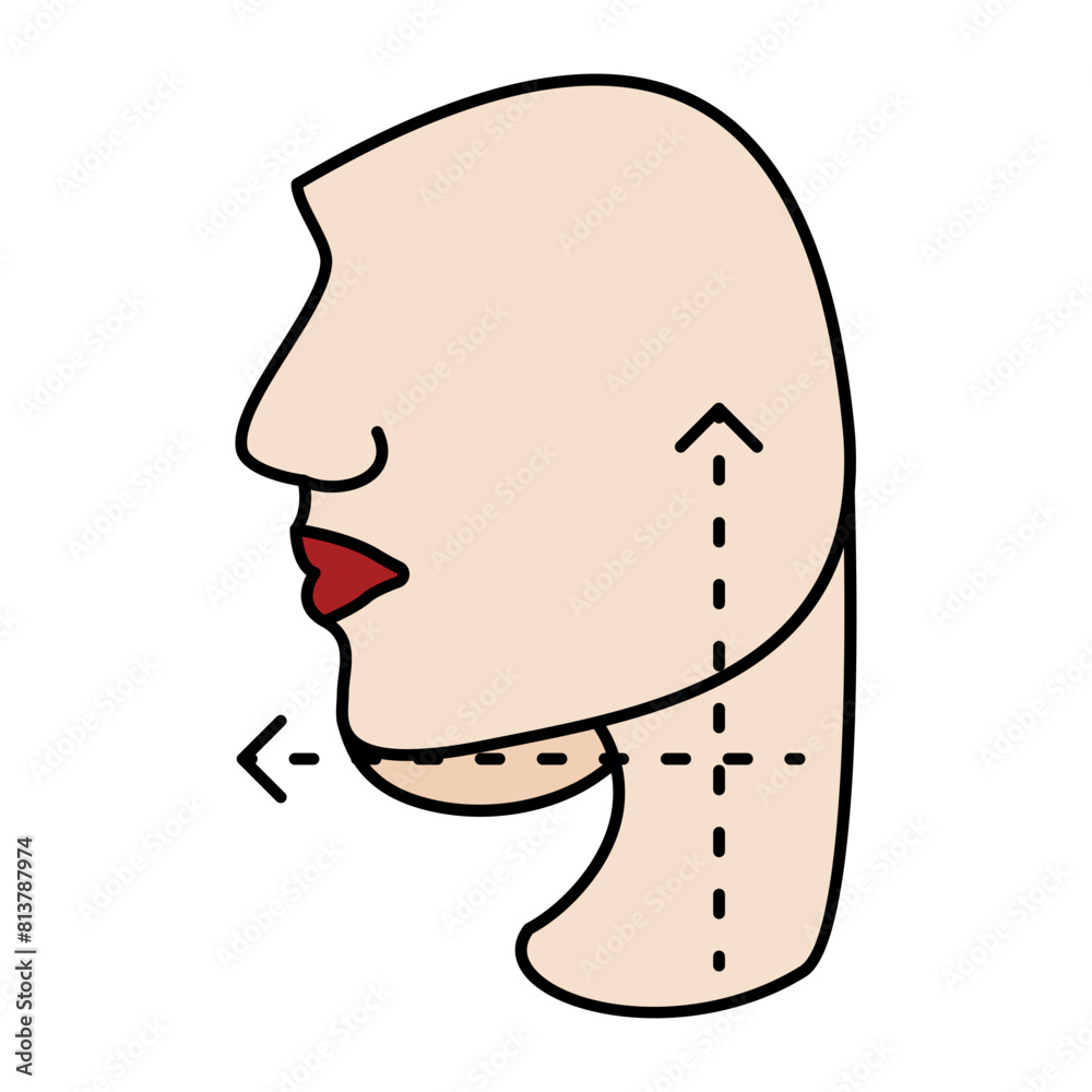 Get rid of unwanted fat under the chin vector icon design, Cosmetology ...