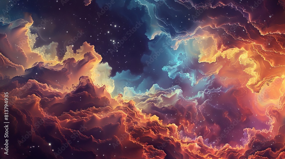 A fantasy digital art of an ethereal nebula, with swirling clouds and ...