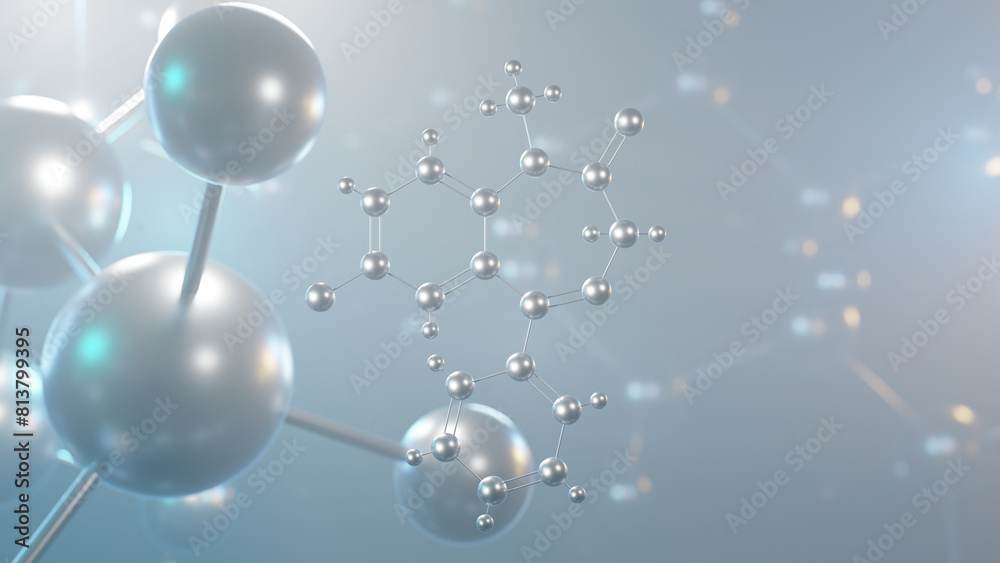 diazepam molecular structure, 3d model molecule, benzodiazepine ...