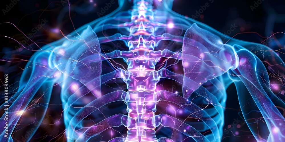 Explore detailed 3D anatomy of human backbone structure. Concept Human ...