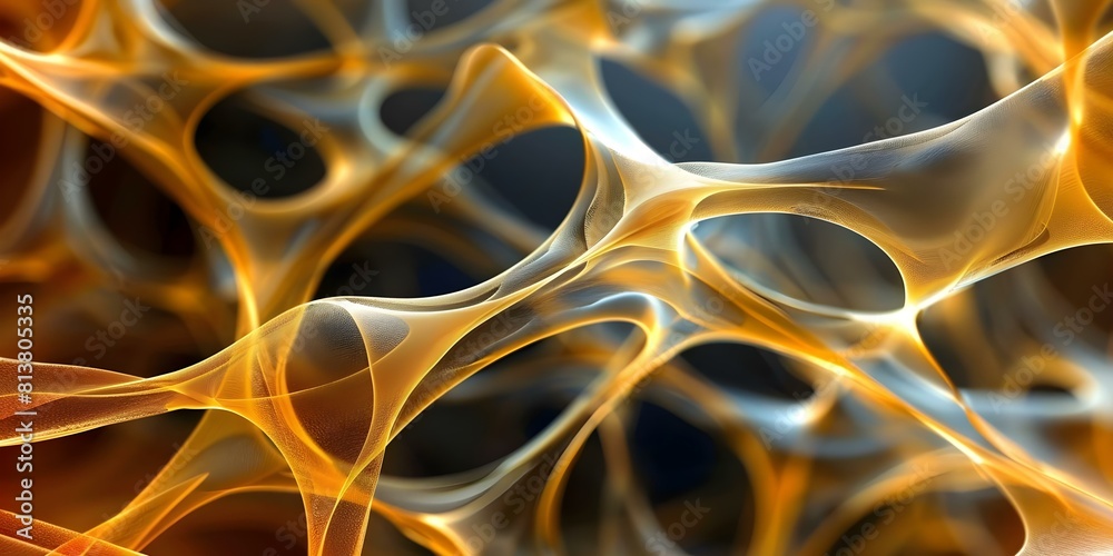 Closeup image showing bone fibers at a microscopic level. Concept ...