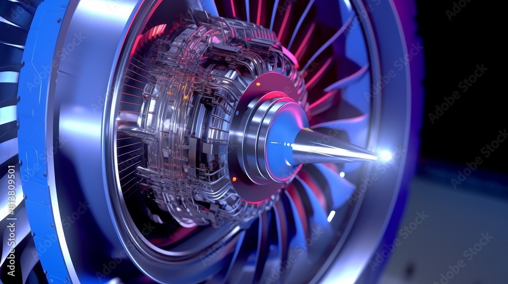 3D animated breakdown of a jet engine, showing internal mechanics and ...