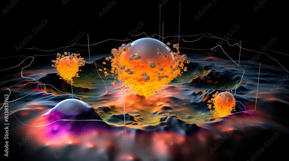 Interactive 3D simulation of a nuclear fission process, with atoms ...