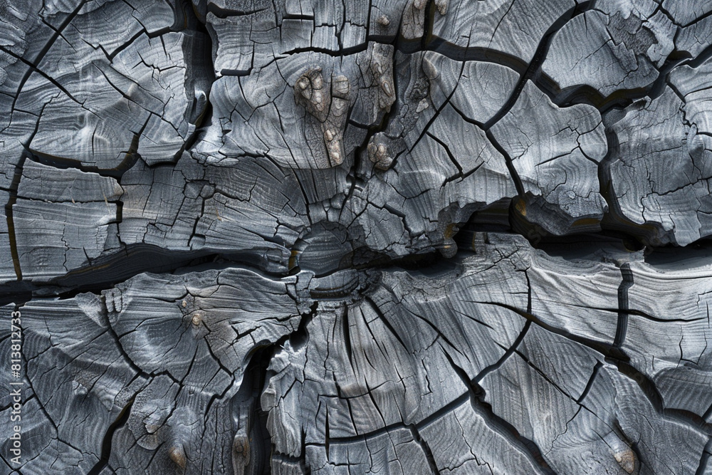 Aged cedar wood texture with deep fissures and a silver-gray patina ...