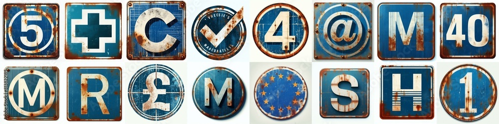 Road traffic sign Lettering Typeface. AI generated illustration Stock ...